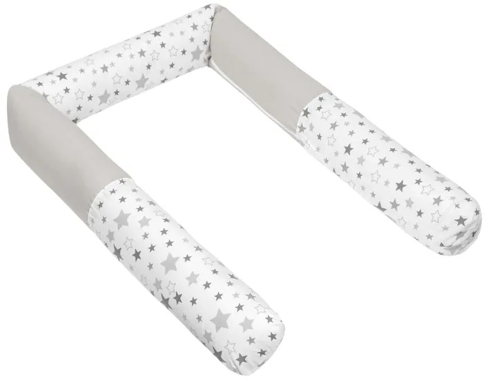 Bellatex Mantinel do postele VÁLEC průměr 16x280 cm Hvězda šedá, bílá