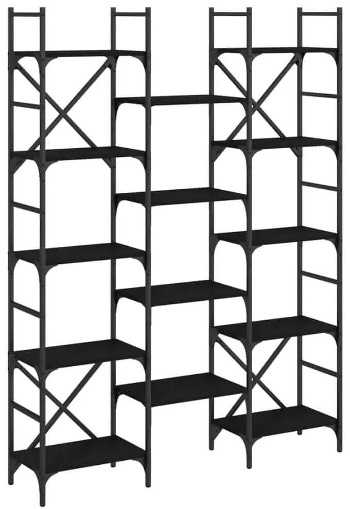 Petromila Knihovna černá 127,5 x 28,5 x 172,5 cm kompozitní dřevo