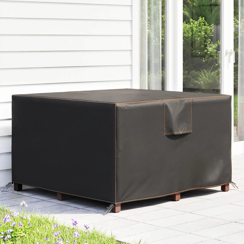 Outsunny Ochranný kryt na zahradní nábytek Zimní nepromokavý kryt Anti-UV plachta 420D Oxford tkanina 125x125x74cm černá