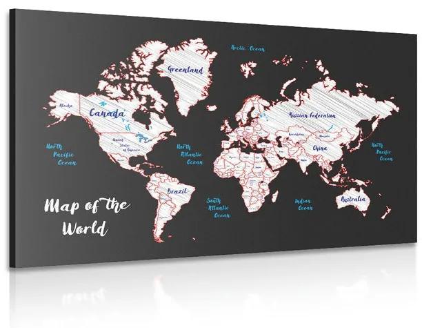 Obraz jedinečná mapa světa