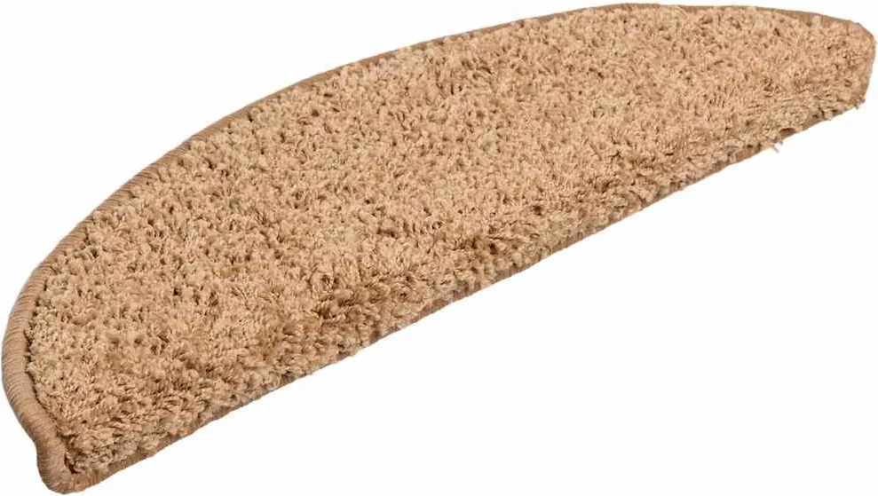 Schodové rohože 15 ks 56 x 17 x 3 cm béžové, půlkulaté 133894