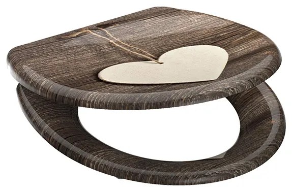 Eisl Sanitär WC prkénko Duroplast Soft Close Wood Heart 82377