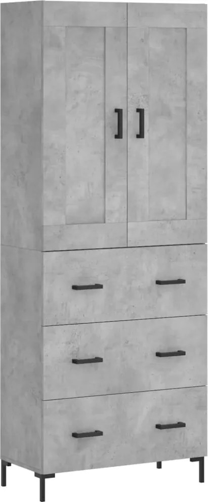Skříň highboard betonově šedá 69,5x34x180 cm kompozitní dřevo 3199749