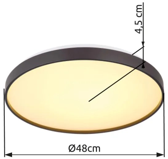 Globo 41262-24 - LED Stropní svítidlo ECLYPSE LED/24W/230V pr. 48 cm antracit