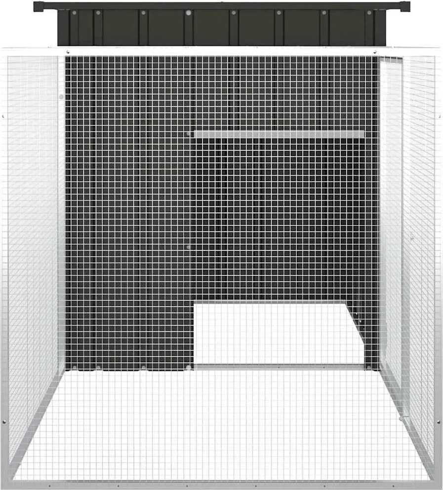 Klec pro kuřata antracitová 200 x 91 x 100 cm pozinkovaná ocel 171544
