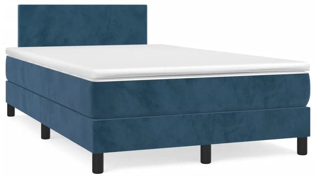 Box spring postel s matrací tmavě modrá 120x190 cm samet 3269829