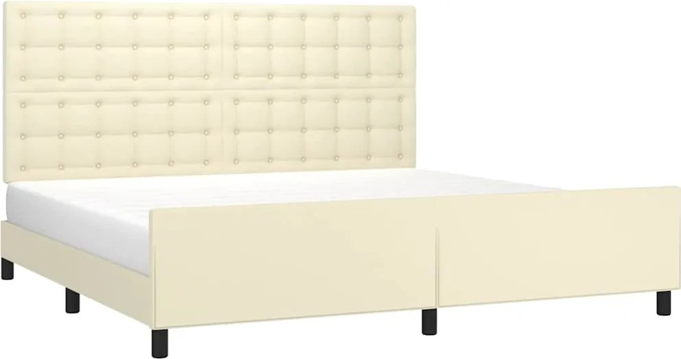 Rám postele s čelem krémový 200x200 cm umělá kůže 3125593
