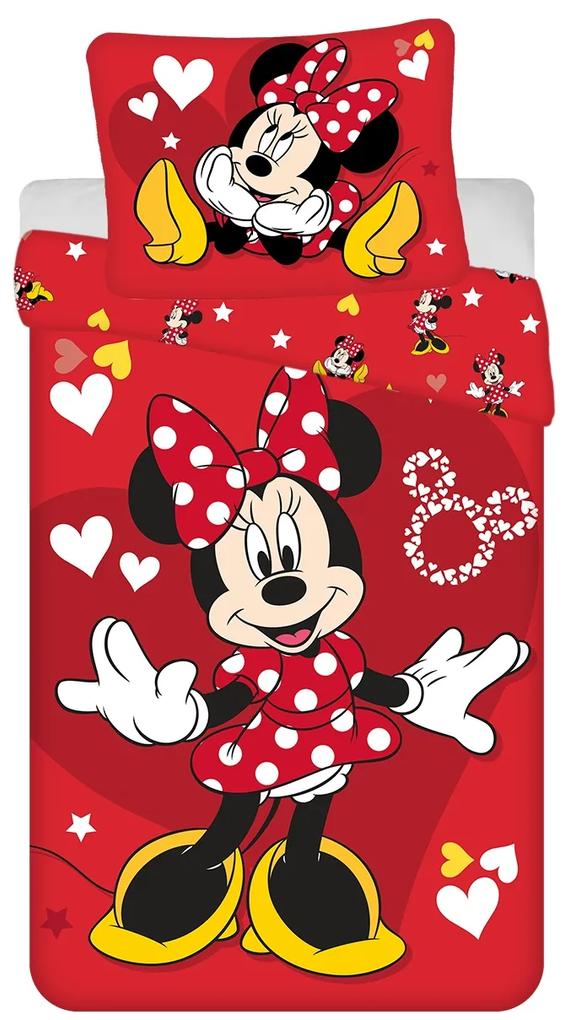 Jerry Fabrics Povlečení Minnie Red heart 140x200, 70x90 cm