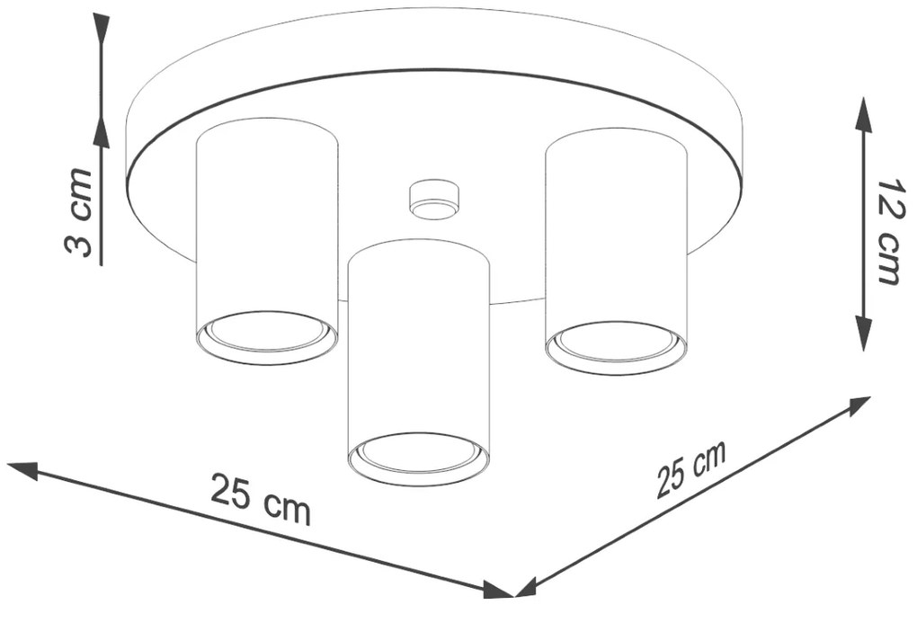 Sollux Lighting Stropní svítidlo LAGOS 3P Černá