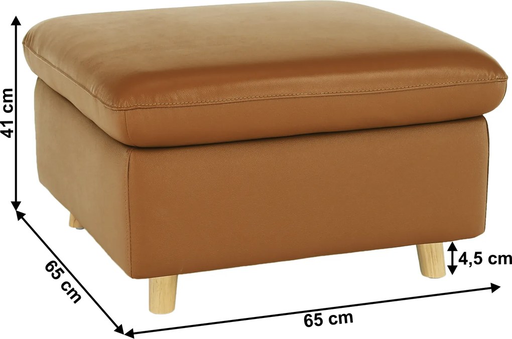 Celočalouněný taburet, kůže / ekokůže, zlatohnědá, LINSY