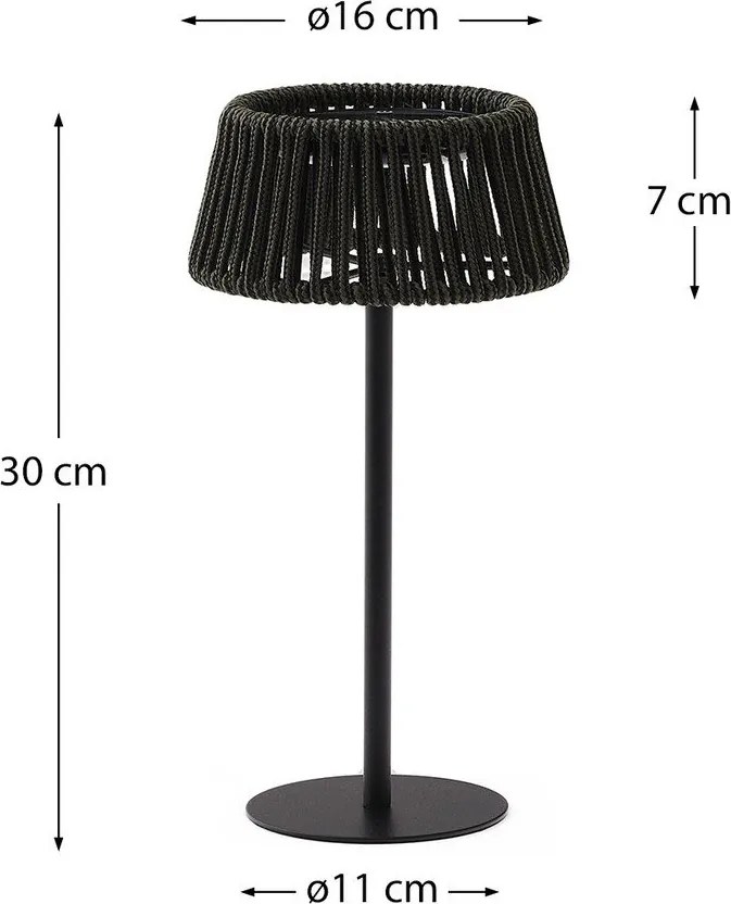 LED stolní /přenosné solární venkovní svítidlo ø 11 cm Aldet – Kave Home