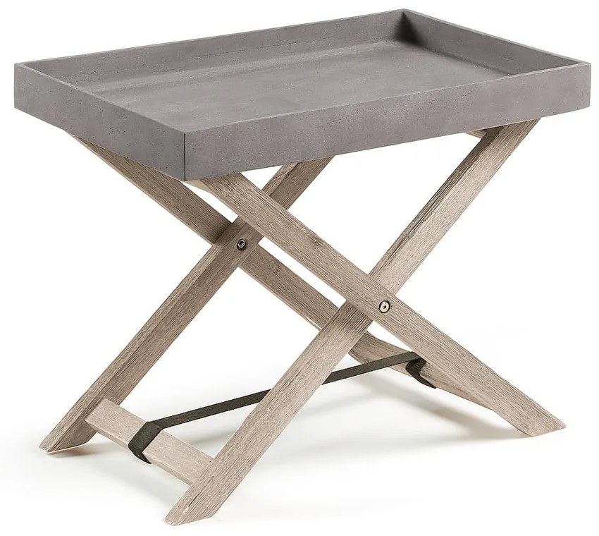 Šedý skládací stolek z akáciového dřeva La Forma Stahl