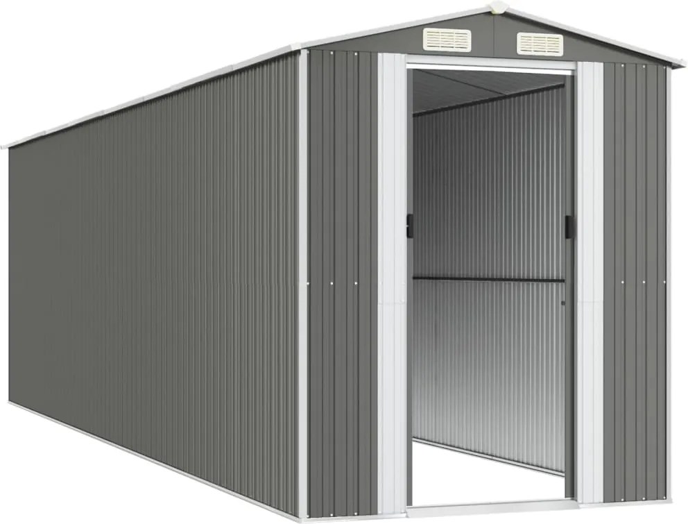 Zahradní kůlna světle šedá 192 x 689 x 223 cm pozinkovaná ocel 3147444