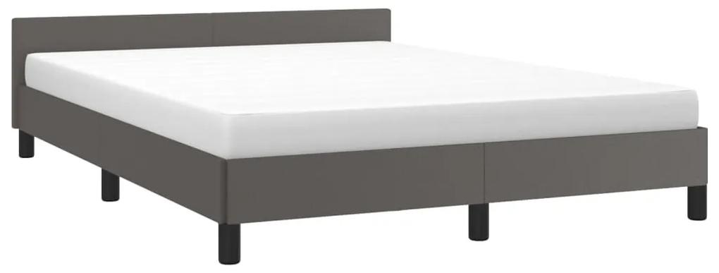 Rám postele s čelem šedý 140x200 cm umělá kůže,  347505