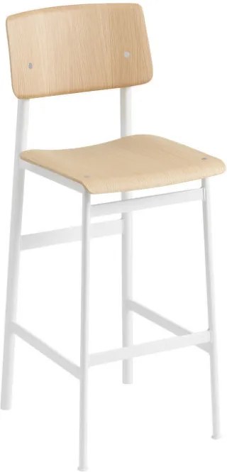 Muuto Barová židle Loft 75 cm, white/oak