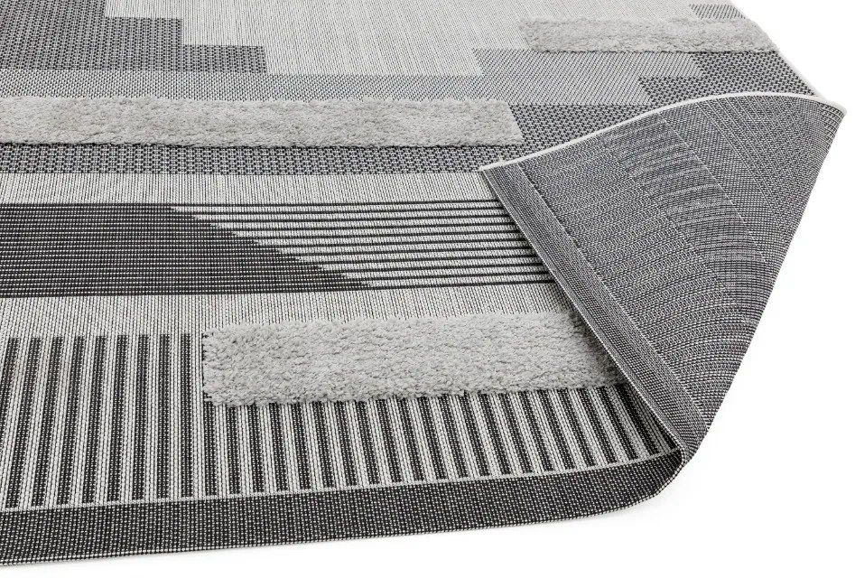 Tribeca Design Kusový koberec Mola Black/Grey Geometric Rozměry: 80x150 cm