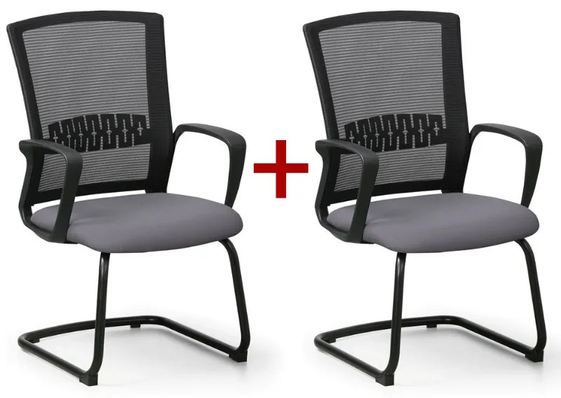 Konferenční židle ROY 1+1 ZDARMA, šedá