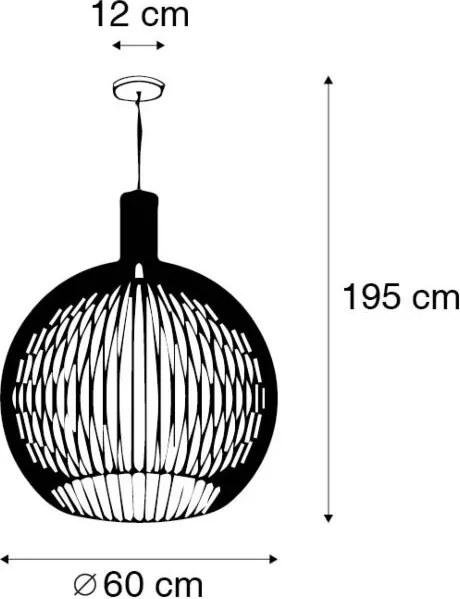 Závěsné designové svítidlo do obývacího pokoje Wirren 60 Nero