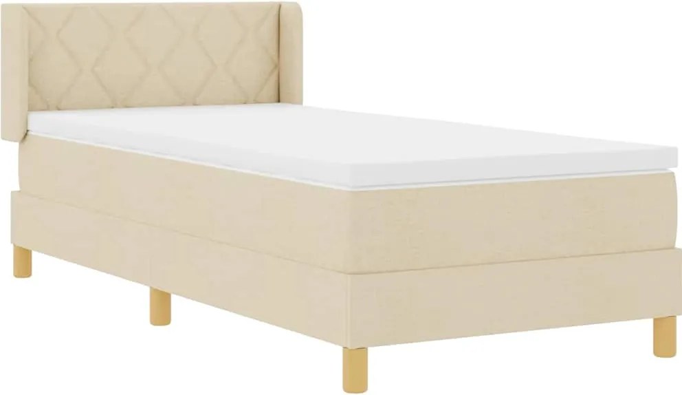 Postel s boxspringem s čelo Krémová 200 x 100 cm textil 3341347