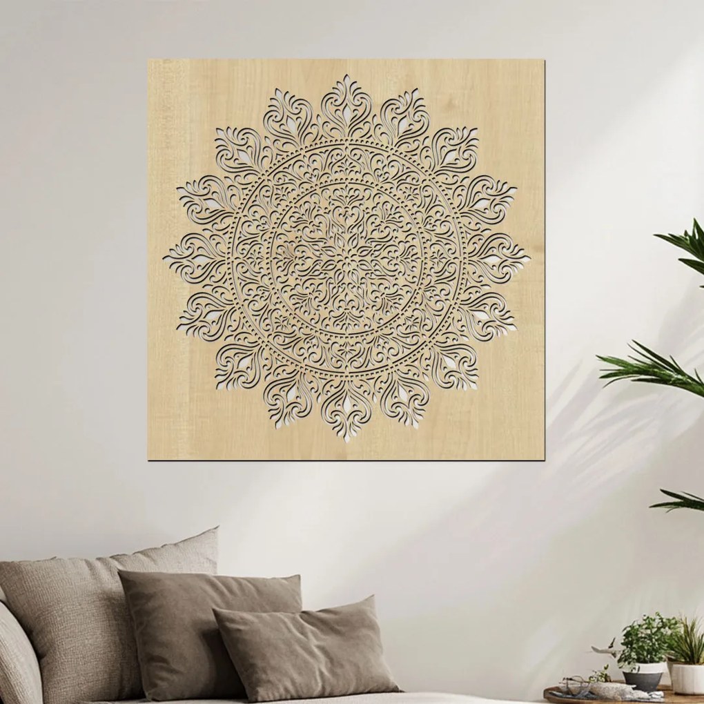 dřevo života Dřevěná mandala Propojení Zvolte rozměr (cm): 80x80, Zvolte barvu dekoru: Černá