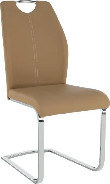 Tempo Kondela Židle, ekokůže béžová / bílé prošití, NESTA