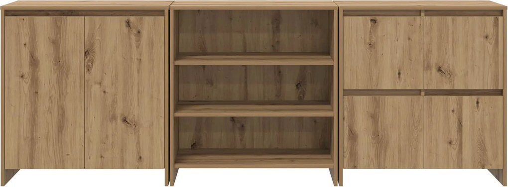 Servírovací skříň 3 ks Artisanový dub 70 x 41 x 75 cm 3393158