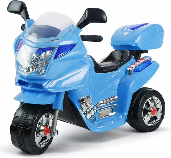 LEAN CARS Elektrická motorka pro děti HC8051 modrá se světly a zvuky