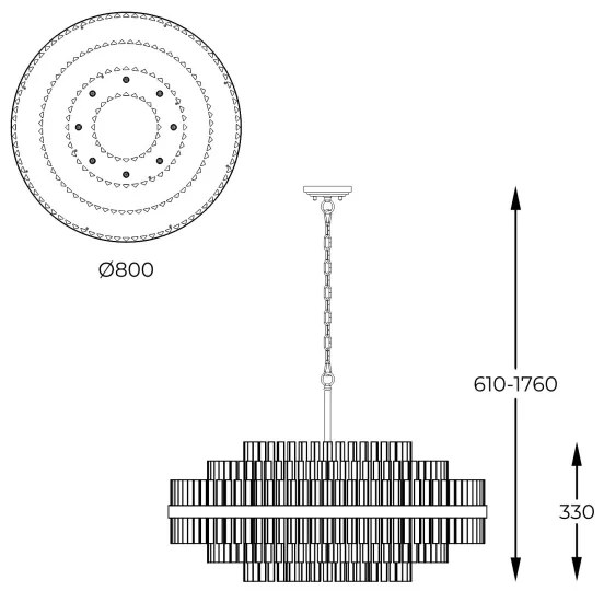 Zuma Line P0567-16A-2GAC - Lustr na řetězu CONSTANTINOPLE 16xG9/28W/230V zlatá