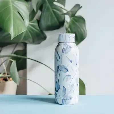 Quokka Solid Grey Bouquet / Nerezová termoláhev / 510 ml / dvouplášťov