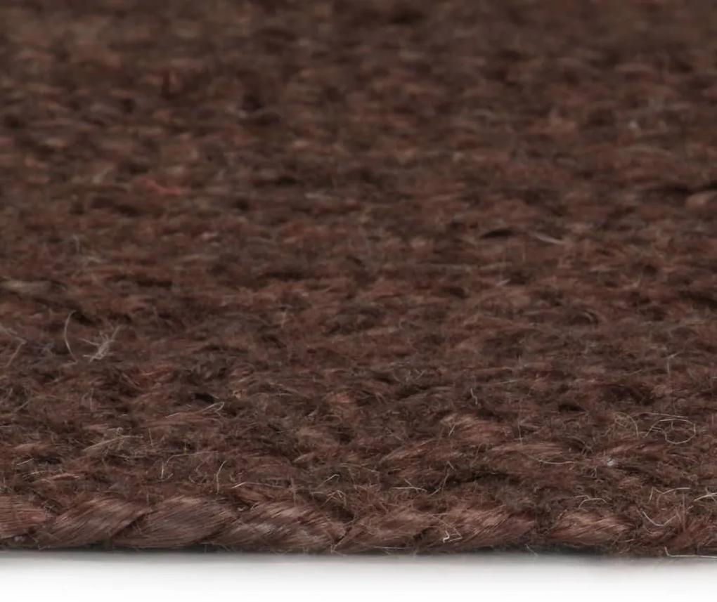 Ručně vyrobený koberec z juty - kulatý - hnědý | 150 cm