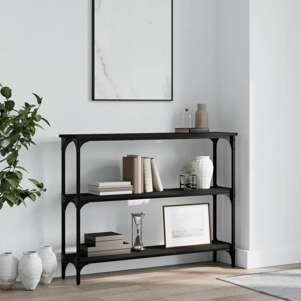 Konzolový stolek černý 100 x 22,5 x 75 cm kompozitní dřevo - Default Title