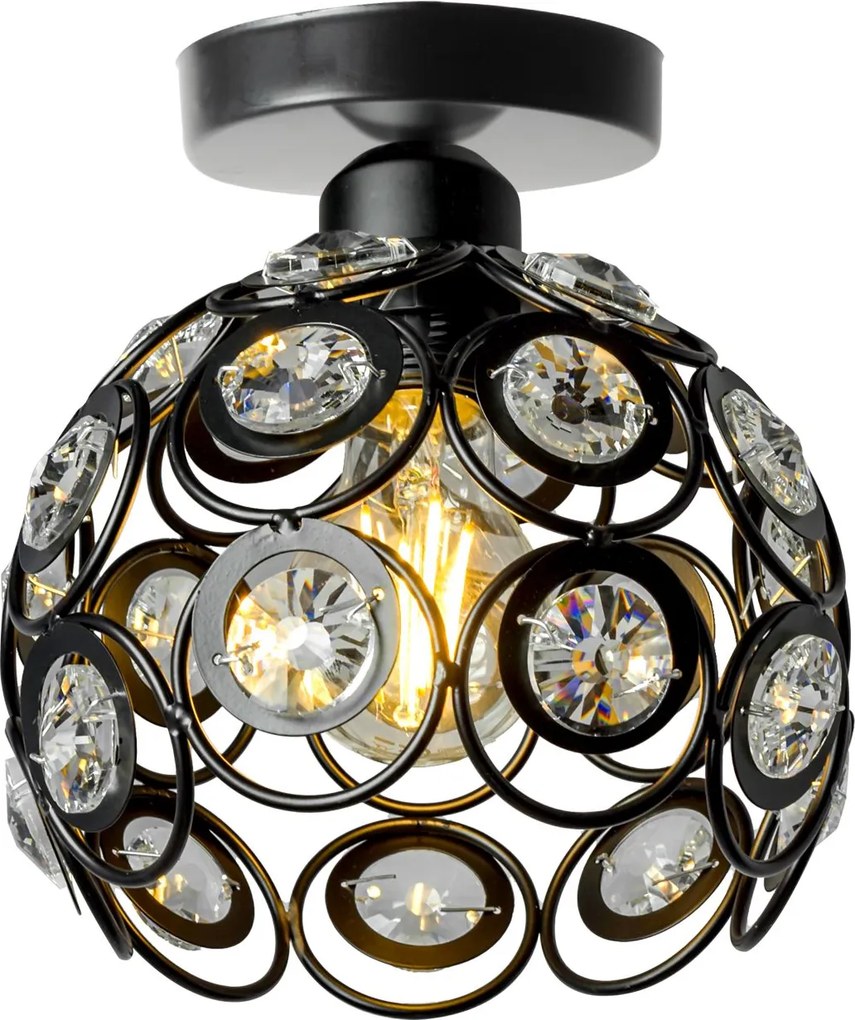 Toolight - Stropní svítidlo CRYSTAL 1xE27 APP203, černá, OSW-30000