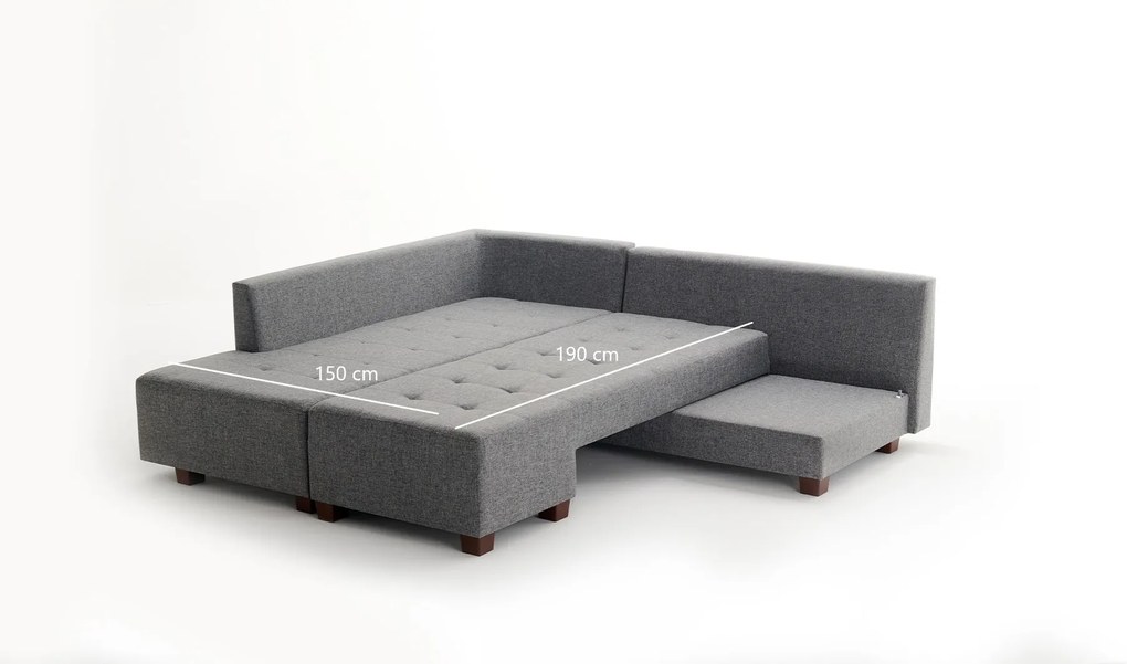 Atelier del sofa Rozkládací rohová pohovka MANAMA šedá levý roh 825BLC1182