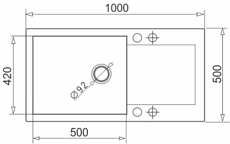 Pyramis 70089601 - Kuchyňský dřez MIDO 100x50 cm granit/černá