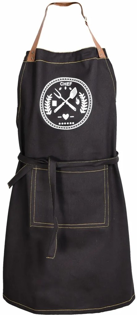 Forbyt Zástěra kuchyňská Jeans Mastercheaf černá