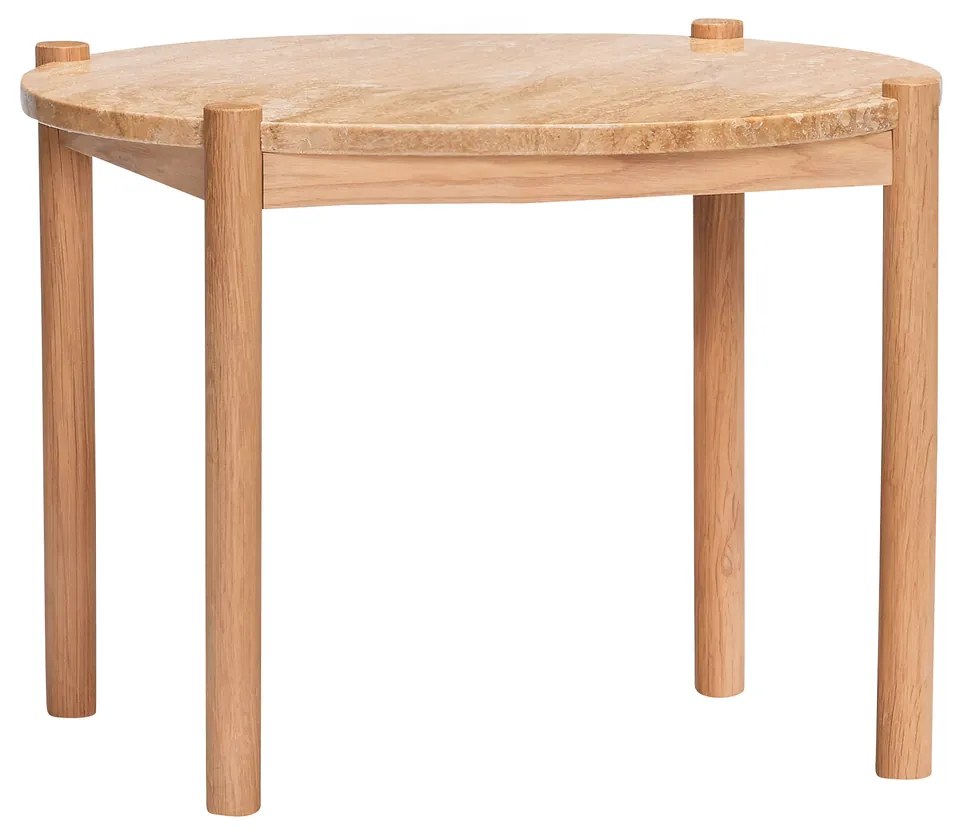 Hübsch Konferenční stolek TRAVA béžový ø60 cm 201903