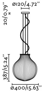 FARO 28301 - Lustr na lanku ISABELLE 1xE27/15W/230V pr. 40 cm bílá