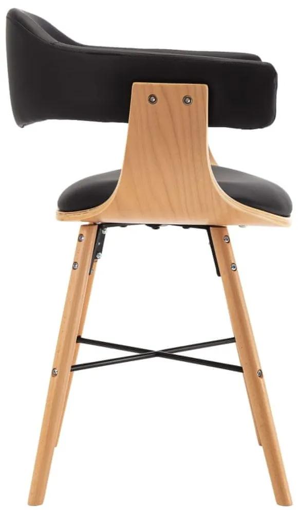 Petromila Jídelní židle 2 ks černé umělá kůže a ohýbané dřevo