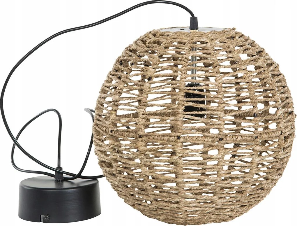 stropní svítidlo Styl Boho juta, průměr 30 cm