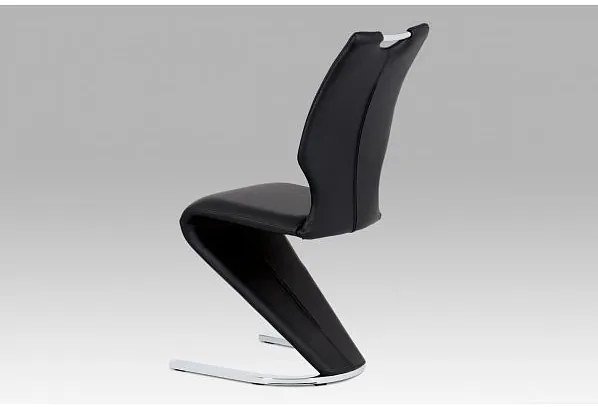 Artium  Jídelní židle koženka černá / chrom