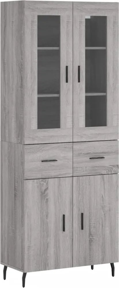 Skříň highboard šedá sonoma 69,5 x 34 x 180 cm kompozitní dřevo 3198551