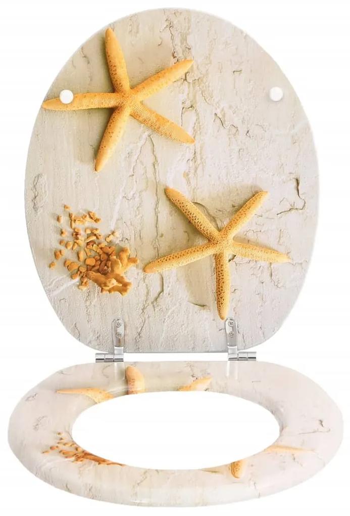 vidaXL WC sedátko MDF s víkem design mořské hvězdice