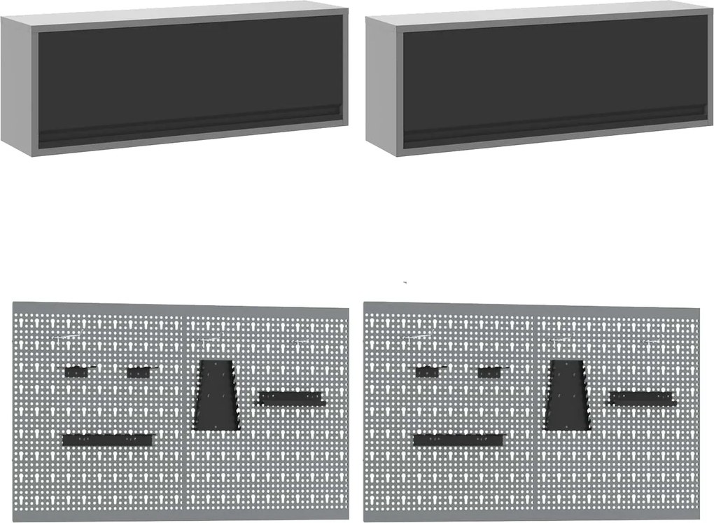 Sada pracovní skříně se zásuvkou s úložištěm 10 ks Černá 3321492