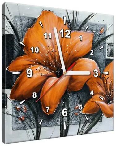 Tištěný obraz s hodinami Nádherné oranžové Vlčí máky 30x30cm ZP2454A_1AI