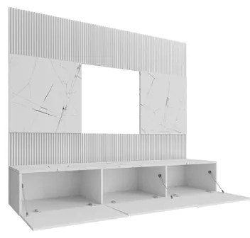 Obývací stěna Cypria I, Barva dřeva: ořech okapi / ořech okapi + travertin