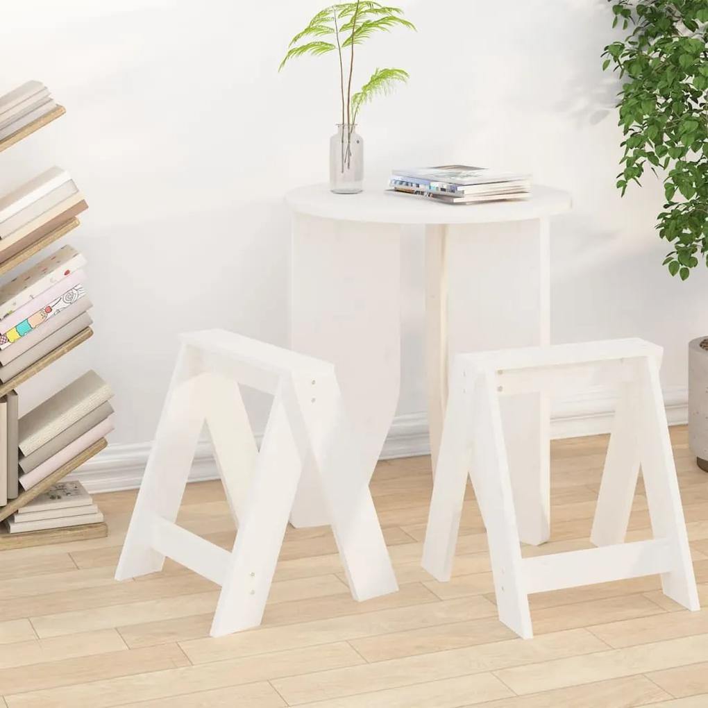 Stoličky 2 ks bílé 40 x 40 x 45 cm masivní borové dřevo - Default Title