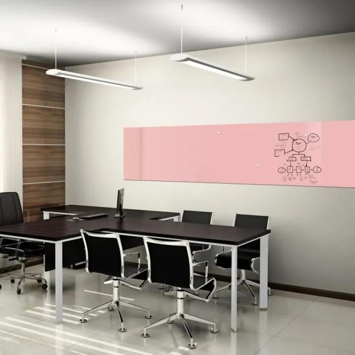 Růžová tělová skleněná pracovní a kancelářská tabule Smatab® - 60 × 90 cm