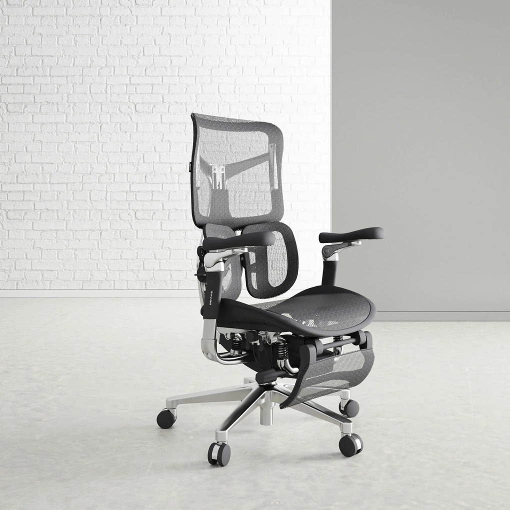 Ergonomická židle s podnožkou černá Premium Normal Size: Diablo V-Kinetic