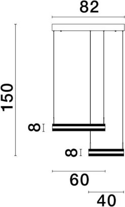 Závěsné LED svítidlo NOVA LUCE AGOS 124W 3000K 9054445 stmívatelné Triac