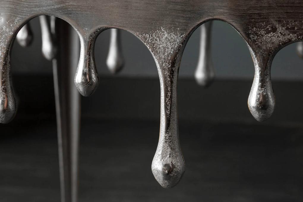 Stříbrný hliníkový odkládací stolek Lussig S, 44 cm